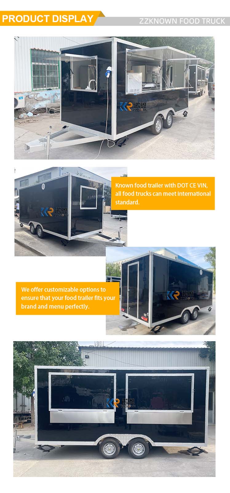 Hot Sale Mobile Fast Food Trailer Snack Coffee Vending Cart Fully ...